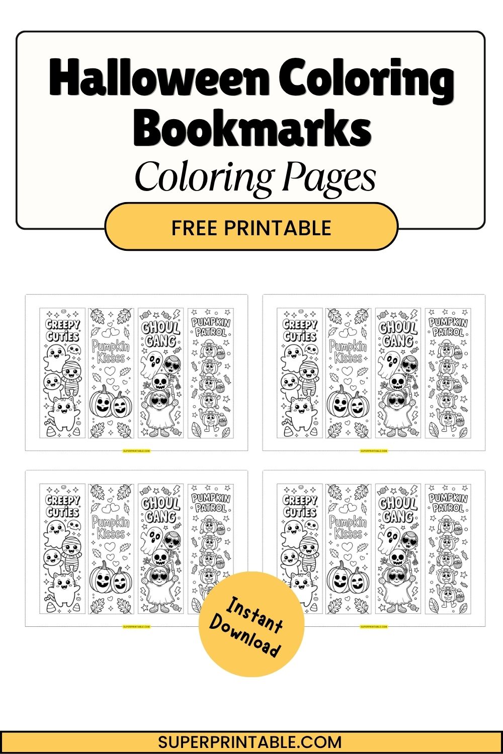 40+ Halloween Coloring Bookmarks | Free PDF Printables